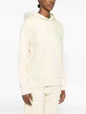 AUTRY Logo Patch Hoodie With Drawstring Hood - Neutrals