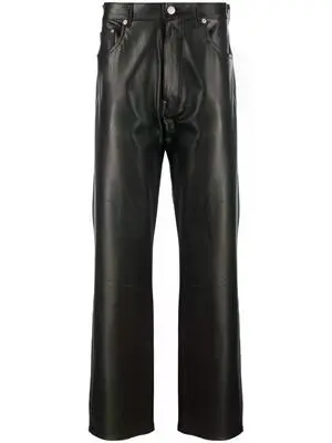 VTMNTS Straight-leg Leather Trousers - Black