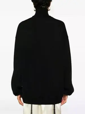 Moschino Virgin Wool Logo Plaque Roll Neck Sweater