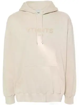 VTMNTS Logo-print Cotton Hoodie - Neutrals
