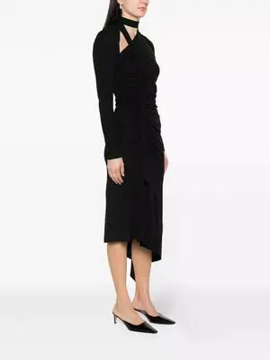 Victoria Beckham Cut-out Ruched Midi Dress
