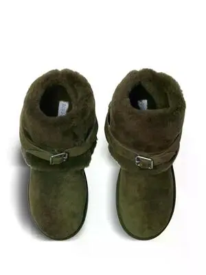 Burberry Buckled Shearling Ankle Boots