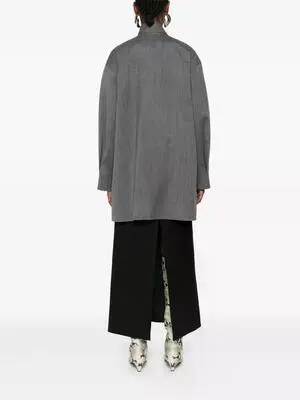 JIL SANDER Wool Blouse With Attached Scarf Detail