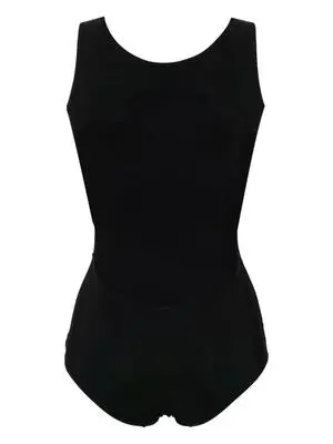 JIL SANDER Logo Print Swimsuit - Black