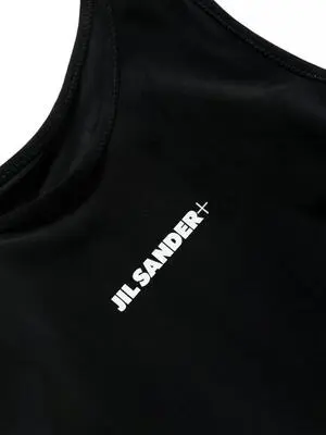 JIL SANDER Logo Print Swimsuit - Black