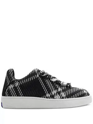 Burberry Check Knit Box Sneakers - Black