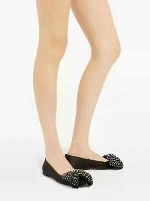 GIUSEPPE ZANOTTI Alexandrine Crystal Embellished Bow Ballerina Flats