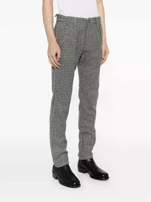 PRIVATE STOCK LABS The Worthington Trousers Charcoal Wool Blend Polka Dot Print