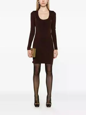 Saint Laurent Décolleté" Knit Mini Dress