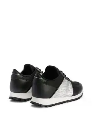 GIUSEPPE ZANOTTI Jimi Leather & Perforated Panel Sneakers - Black