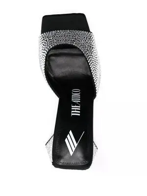 Attico Devon Rhinestone Embellished Pyramid Heel Sandals