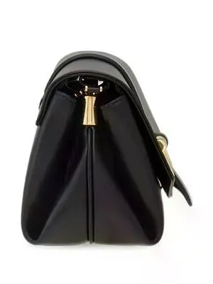 FERRAGAMO Small Gancini Clasp Shoulder Bag - Black
