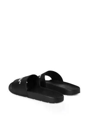 Off-White Logo-print Slip-on Slides - Black