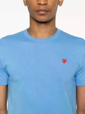 Play Comme Des Garcon Cotton T-shirt With Mini Heart Patch