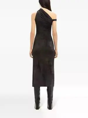COURREGES Houndstooth Twist Midi Dress