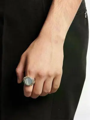 Emanuele Bicocchi Arabesque Mother-of-pearl Stone Ring - Silver