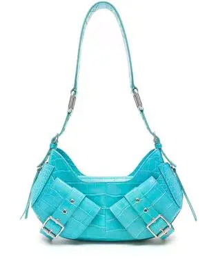 BIASIA Y2k Crocodile-embossed Shoulder Bag - Blue