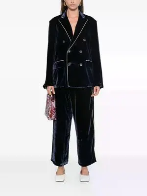 PIERRE-LOUIS MASCIA Navy Velvet Trousers