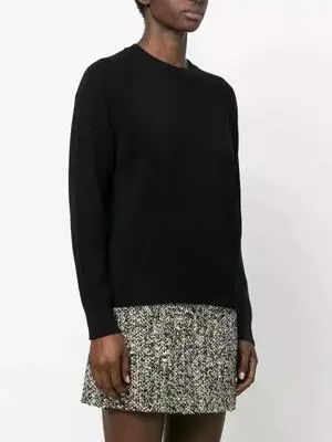 BARRIE Cashmere Crew Neck Jumper - Black
