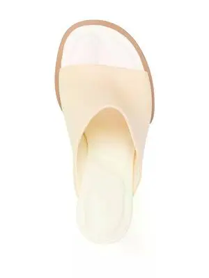 Jacquemus Les Mules Rond Carré Leather Sandals - Neutrals