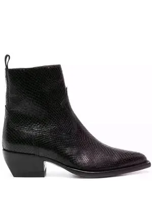 GOLDEN GOOSE Snakeskin-effect Leather Ankle Boots
