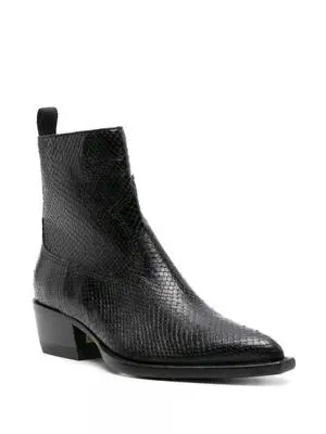 GOLDEN GOOSE Snakeskin-effect Leather Ankle Boots