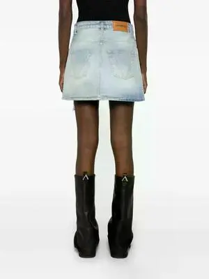 Vetements Denim Mini Skirt With Ripped Detailing