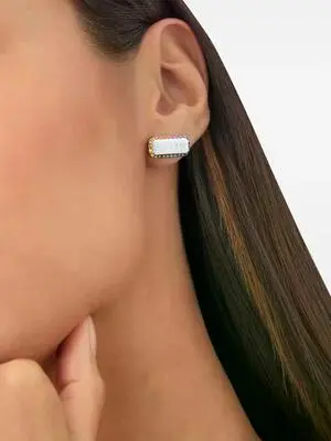 Philipp Plein Stainless Steel Crystal Embellished Earrings