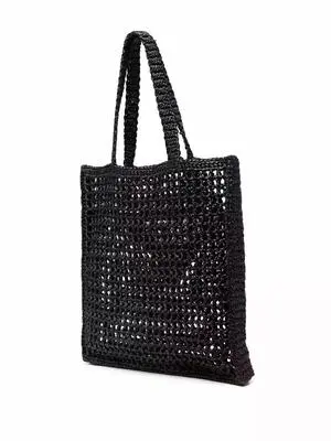 Prada Woven Logo Shoulder Bag - Black
