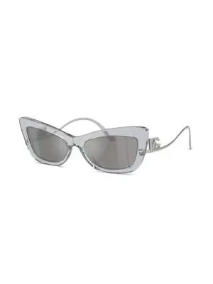 Dolce & Gabbana Crystal Embellished Cat-eye Sunglasses - Silver