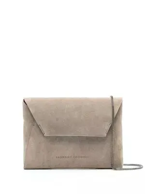 Brunello Cucinelli Suede Clutch Bag - Grey