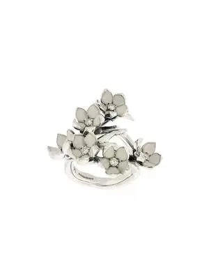 SHAUN LEANE Sterling Cherry Blossom Diamond Ring - Silver