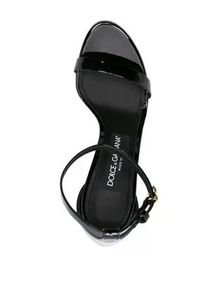 Dolce & Gabbana Patent Leather Stiletto Heeled Sandals