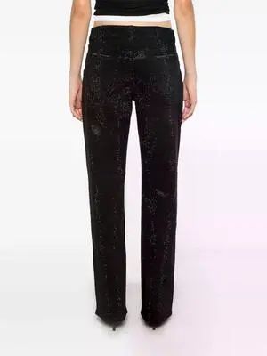 PURPLE BRAND Crystal Embellished Straight Leg Jeans
