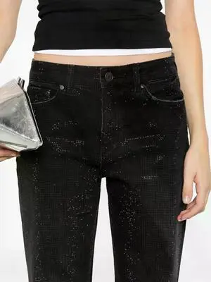 PURPLE BRAND Crystal Embellished Straight Leg Jeans