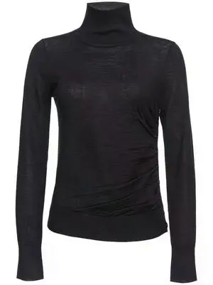 Pinko Knitted Wool Crew Neck Top - Black