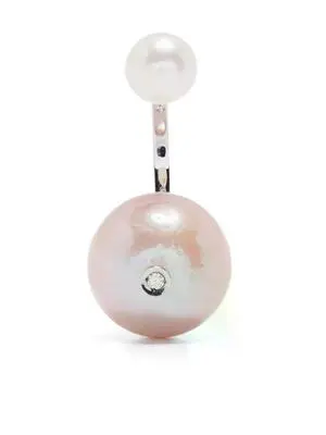 Delfina Delettrez 18kt White Gold, Pearl, And Diamond Single Earring - Silver