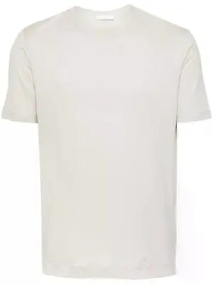 CRUCIANI Crew-neck Jersey T-shirt - Neutrals
