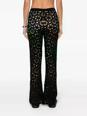 TWINSET Floral Crochet Flared Trousers