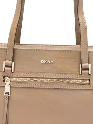 Dkny Logo-lettering Tote Bag - Neutrals
