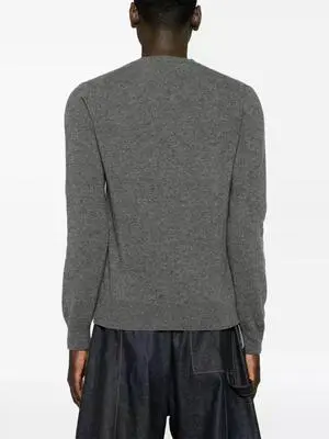 Play Comme Des Garcon V-neck Wool Jumper - Grey