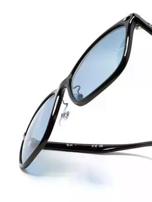 Ray-ban Square Frame Sunglasses With Blue Tinted Lenses