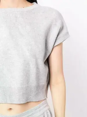 TEDDY CASHMERE Genova Sleeveless Cropped Cashmere Jumper - Grey