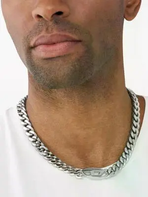 DIESEL® Oval D Curb-chain Necklace