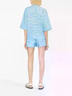 GANNI Zebra-print Organic Cotton Shirt