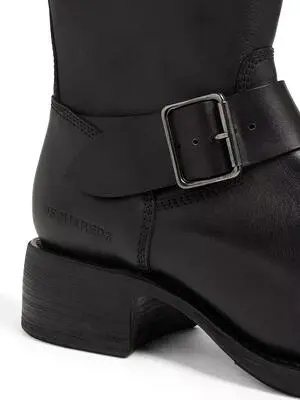 Dsquared2 Buckled Calf Leather Biker Boots - Black