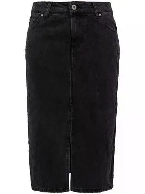 HALFBOY Logo Patch Denim Skirt