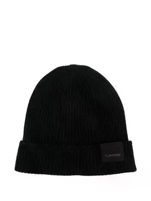 TOM FORD Ribbed Cashmere Beanie - Black