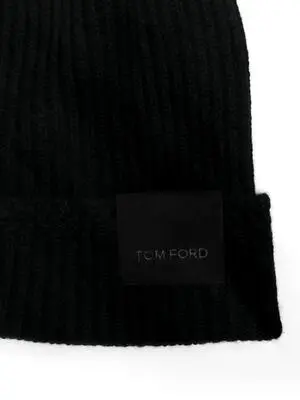 TOM FORD Ribbed Cashmere Beanie - Black