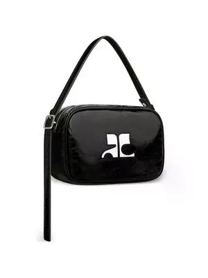 COURREGES Re-edition Naplack Leather Mini Bag - Black